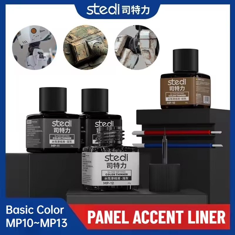 STEDI Gundam Panel Lining Pen & Wipe Stick & Water-based panel line Ink ...