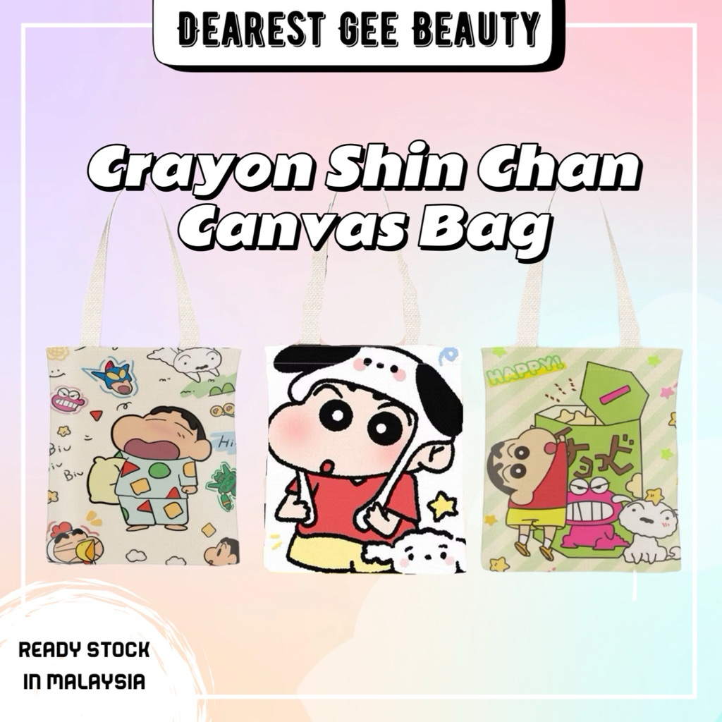 Crayon Shin-chan Canvas Bag Tote Bag Cartoon Shopping Tuition School ...