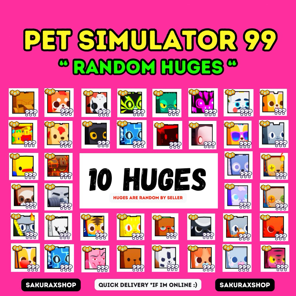 PS99 COMBO RANDOM HUGES PET SIMULATOR 99 PcGame | Shopee Malaysia