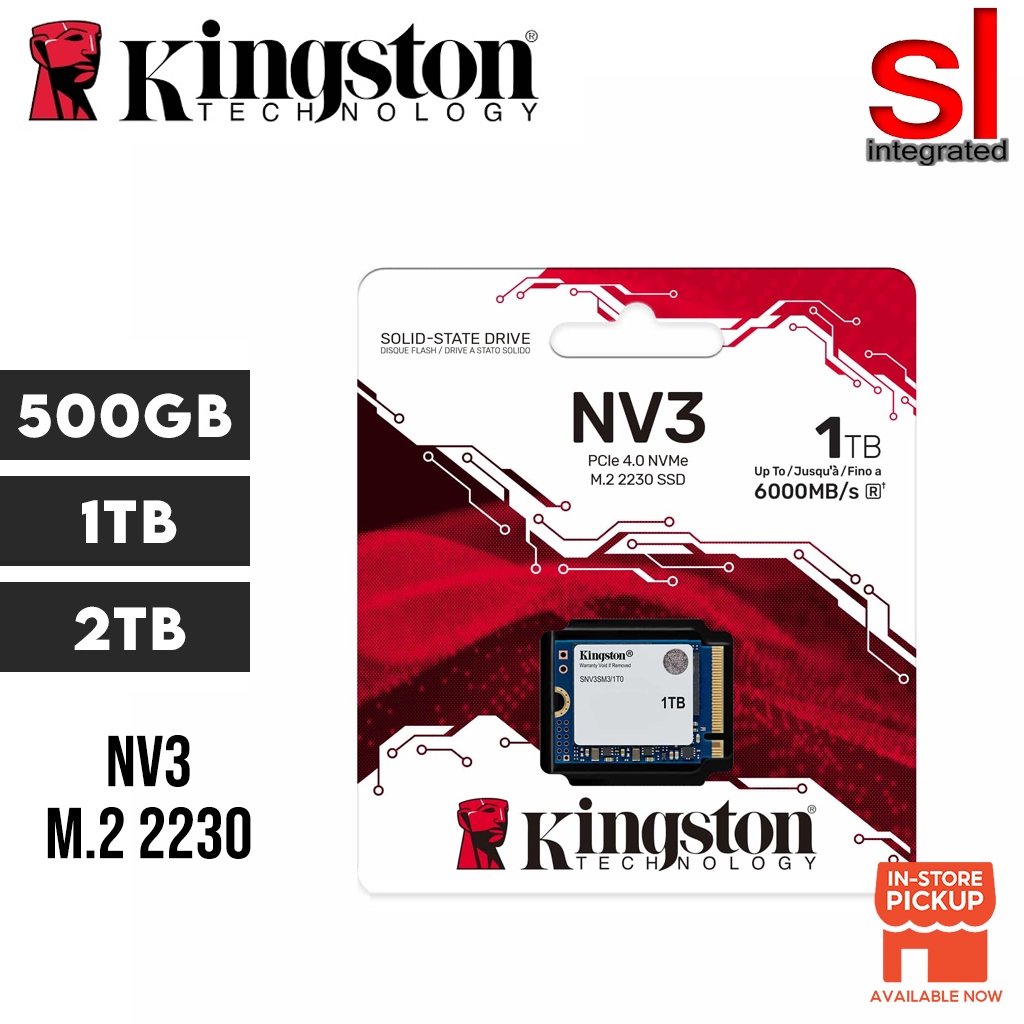 Kingston NV3 M.2 2230 PCIe 4.0 Gen4X4 NVMe SSD (500GB/1TB/2TB) | Shopee ...