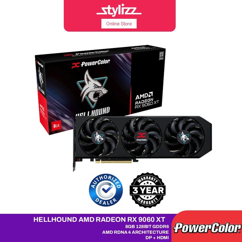 POWER COLOR HELLHOUND AMD RADEON RX9060XT 8GB GDDR6 128 BIT - AMD RDNA ...