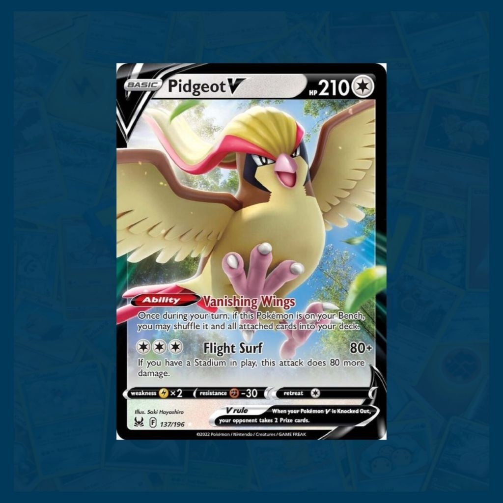 Pidgeot V (137/196) Ultra Rare | Lost Origin | Pokemon TCG Card ...