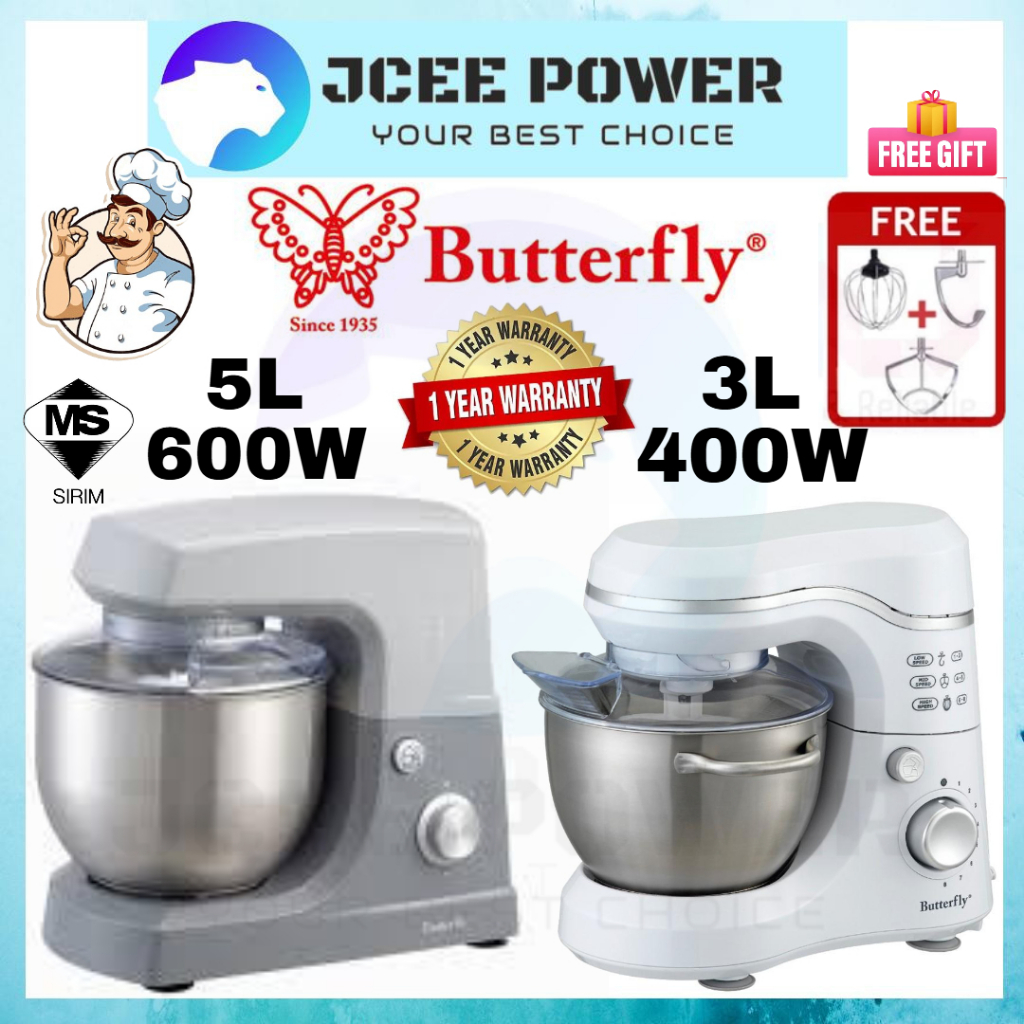 🔥Ready Stock🔥Butterfly Stand Mixer (600W/5L) BSM-4356 Butterfly 400W ...