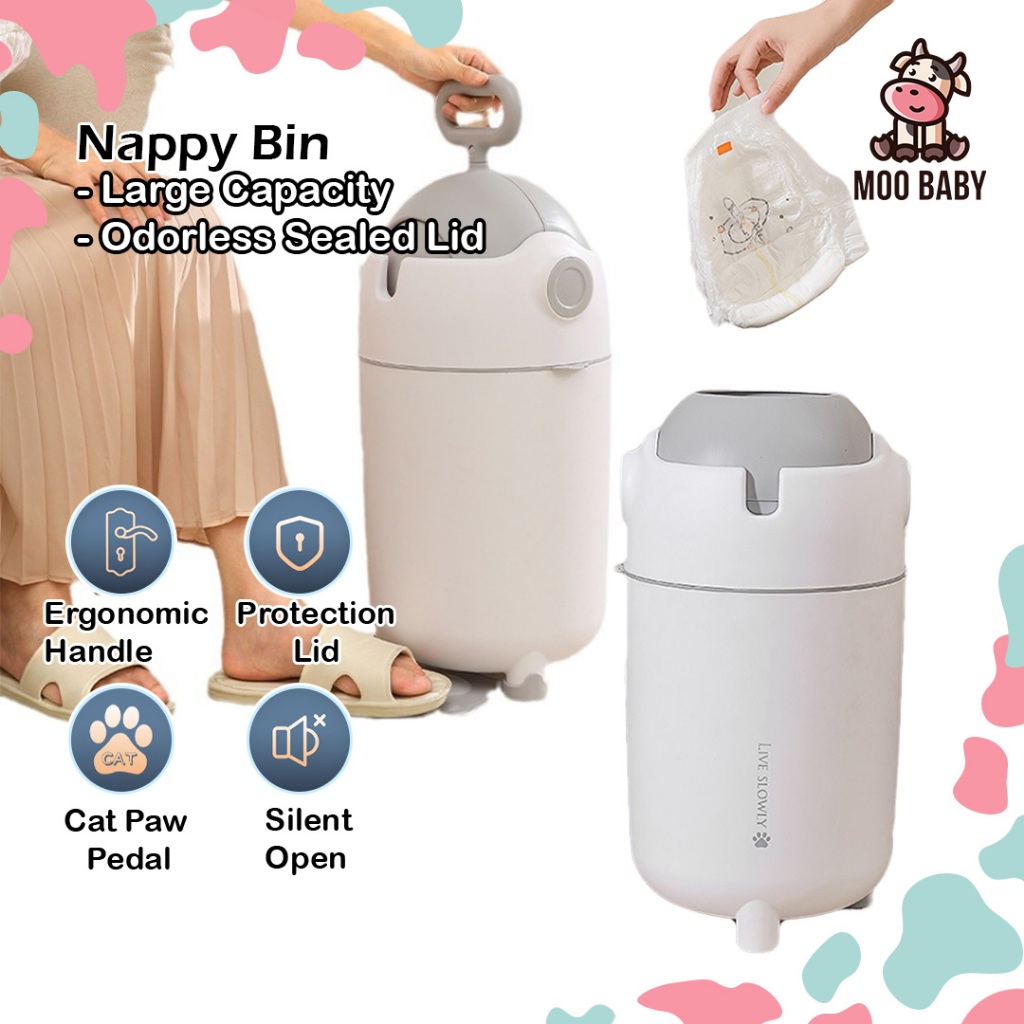 🐮Moo Baby Tong Sampah Pampers Baby Nappy Dustbin Pampers Bin Diaper ...