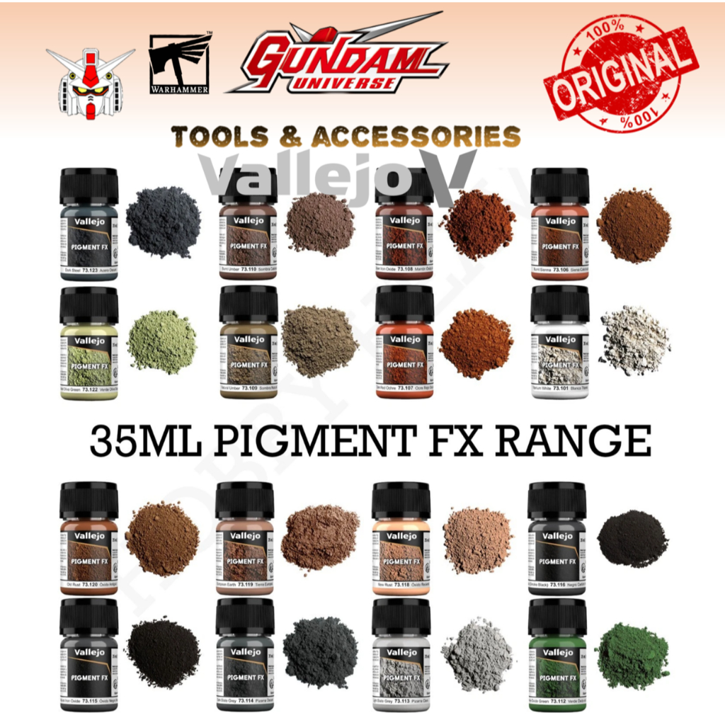 Vallejo Pigment FX Pigment Binder Titanium White Green Earth Rust ...