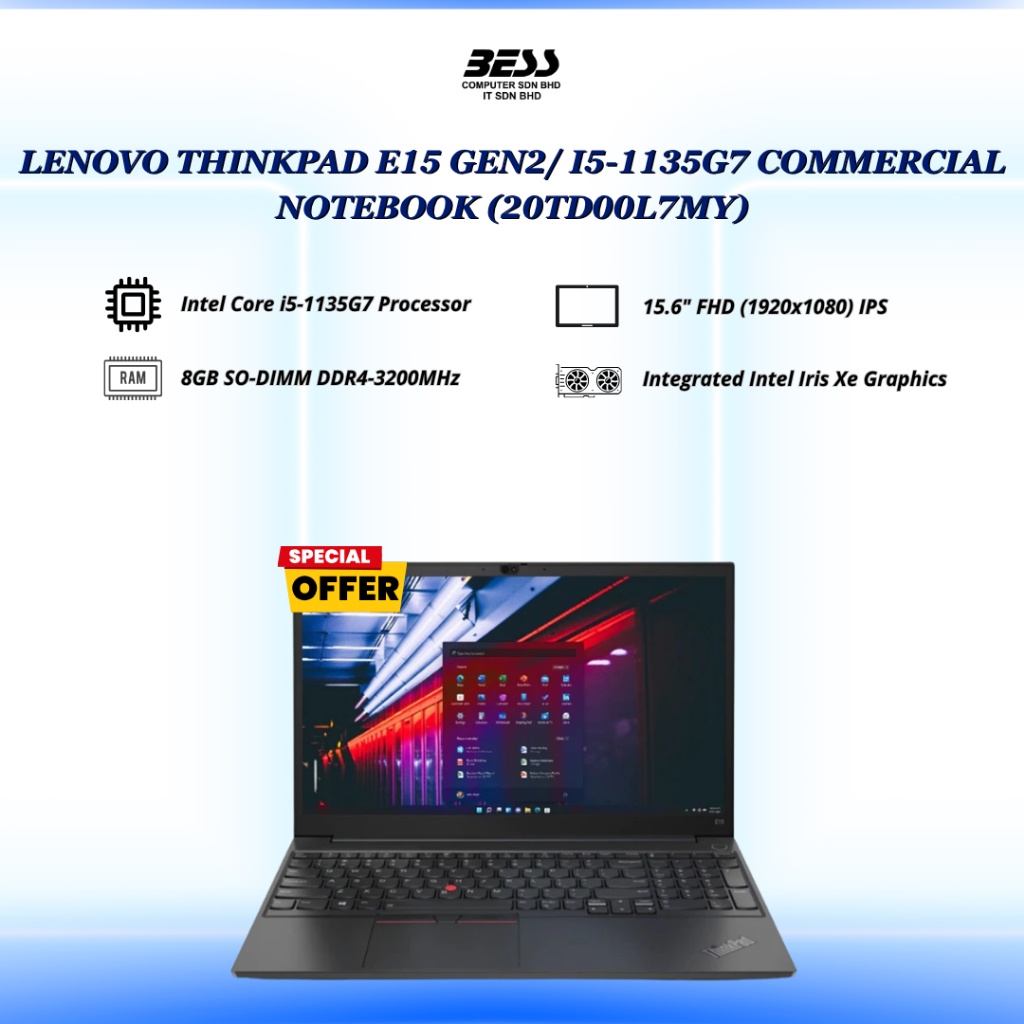 LENOVO THINKPAD E15 GEN2/ I5-1135G7 COMMERCIAL NOTEBOOK | Shopee Malaysia