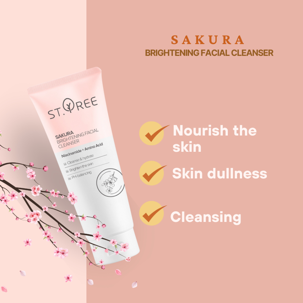 ST.TREE Sakura Brightening Facial Cleanser – Pembersih Muka Cerah ...