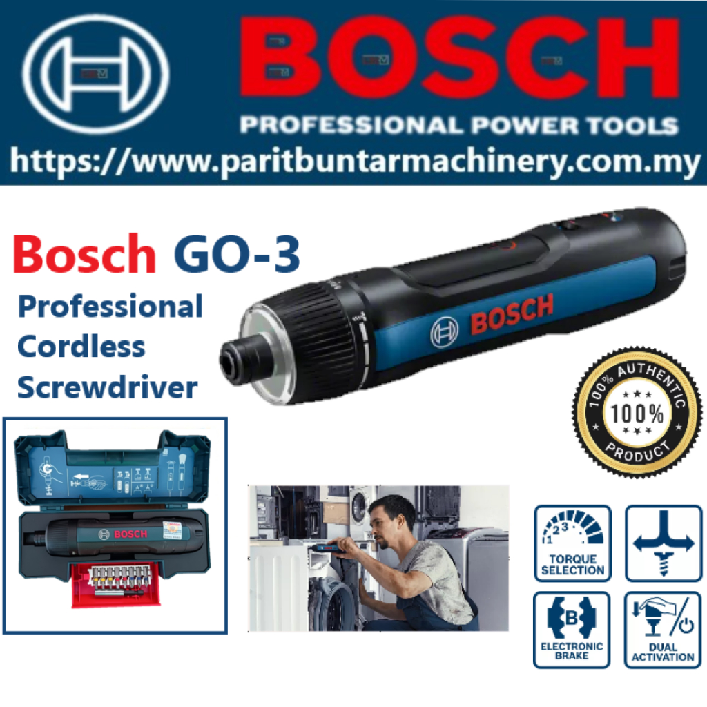 BOSCH GO 3 Upgraded Cordless Screwdriver With Case USB Type-C Cable 3 ...