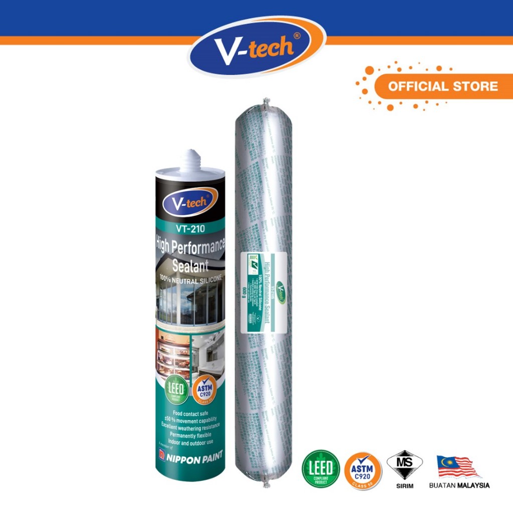 V-tech VT-210 High Performance Sealant (100% Neutral Silicone Sealant ...