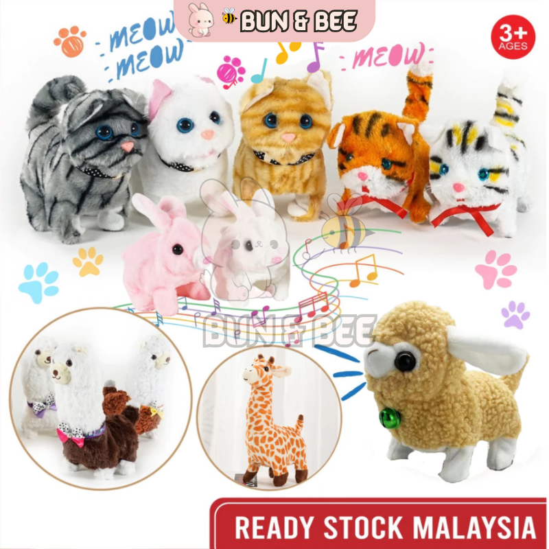 Mainan Kucing Elektrik Kanak Kanak Children Electronic Walking Plush ...