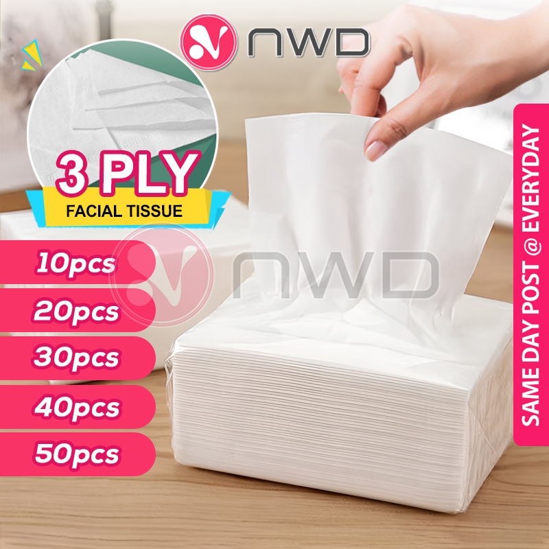 𝟳𝟬 𝗦𝗛𝗘𝗘𝗧𝗦 》10/20/30/40/50pcs 3 Ply Facial Tissues Soft Restaurant ...