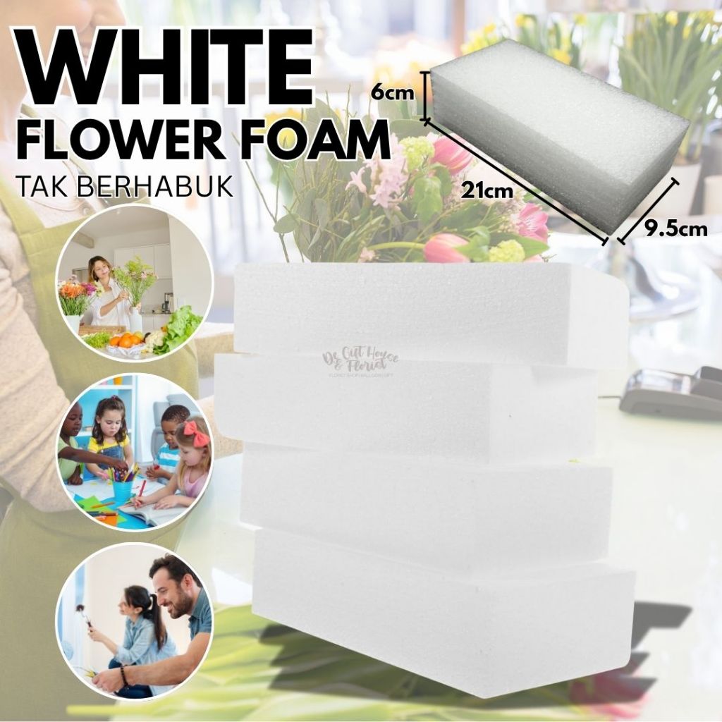 Span Bunga Tak Berhabuk/ Span Kering/ FLower Foam Brick/ Span Putih ...