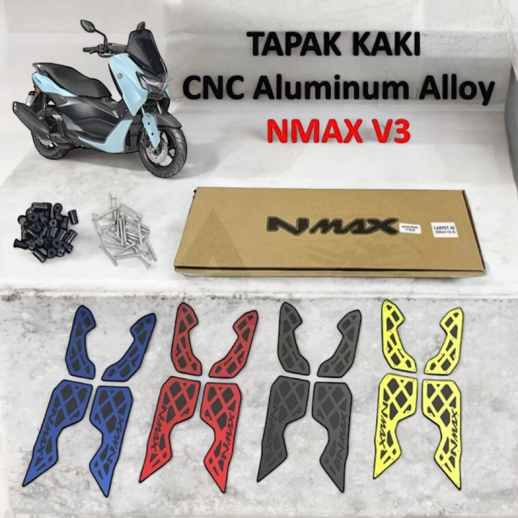 NMAX V3 Carpet Footrest Footboard Foot Pedal Footpad Tapak Kaki CNC ...