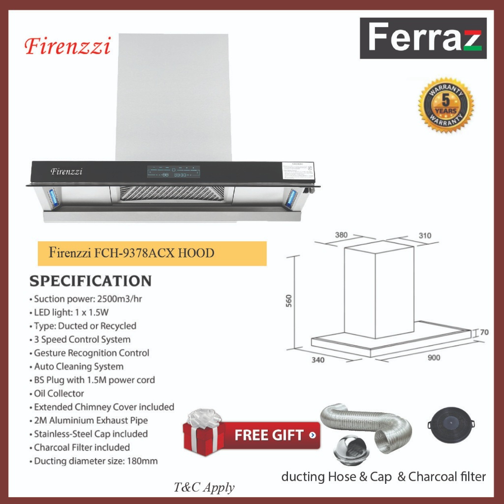 Firenzzi FCH-9378ACX Cooker Hood / Firenzzi FCH-9468ACX Hood / FCH ...