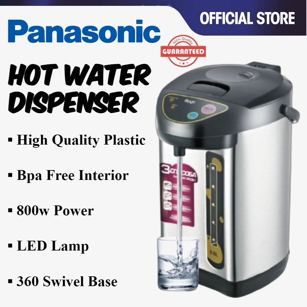 PANASONIC Dispenser Electric Thermos Pot Stainless Steel Hot Water ...