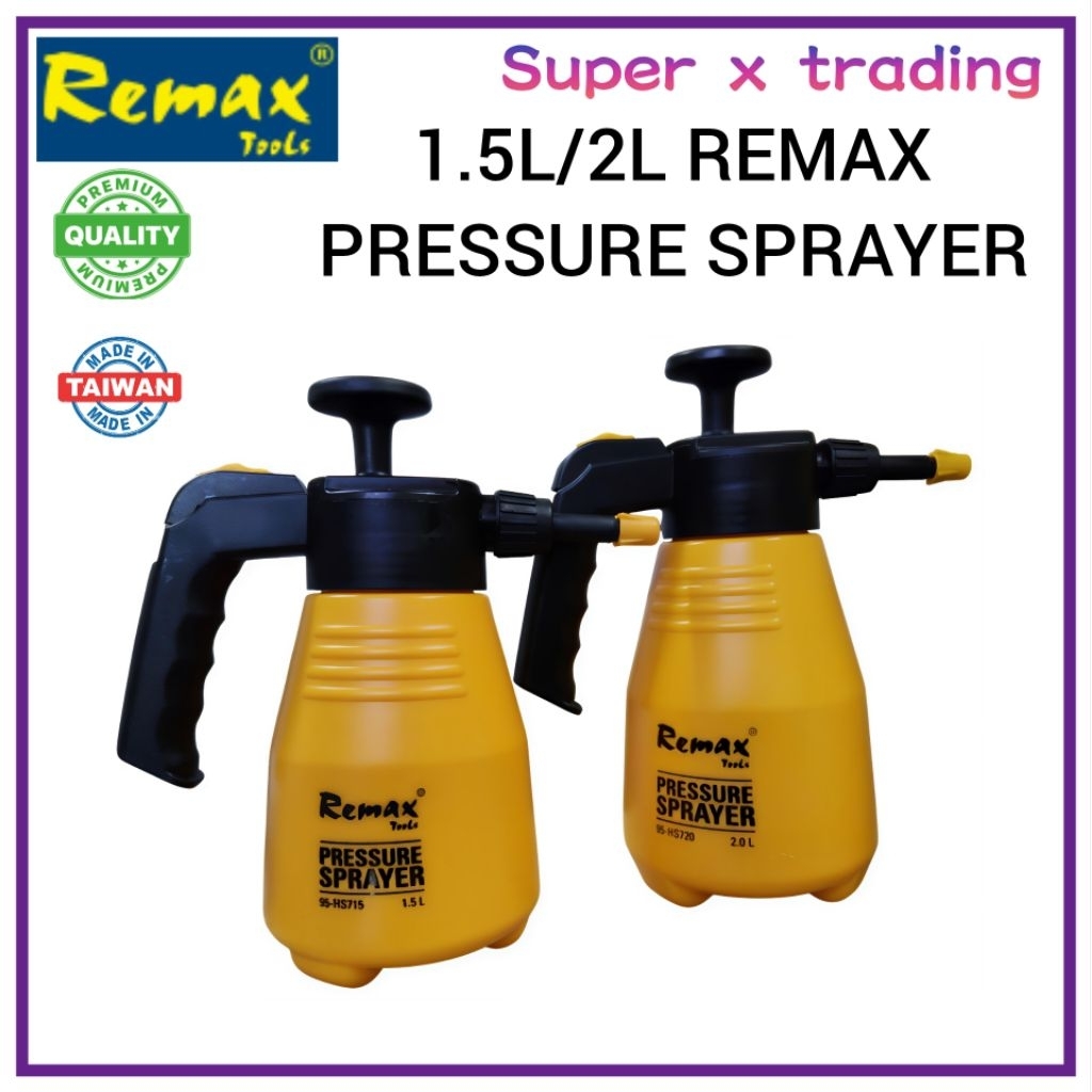 REMAX Heavy Duty Garden Pressure Sprayer Chemical Pump 1.5LT/2LT Yellow ...
