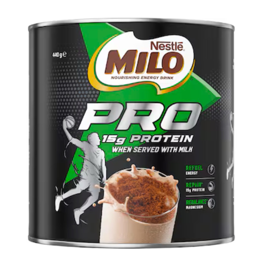 Nestle Milo Pro Chocolate Milk Powder High Protein Tub440g | Shopee ...
