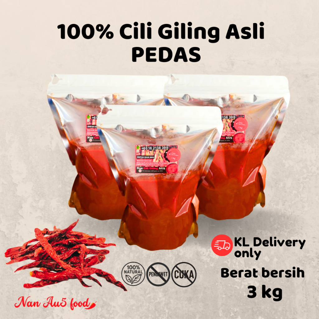 CILI GILING ASLI PEDAS | CILI KISAR PEDAS CILI BOH CILI KERINTING | 3 ...