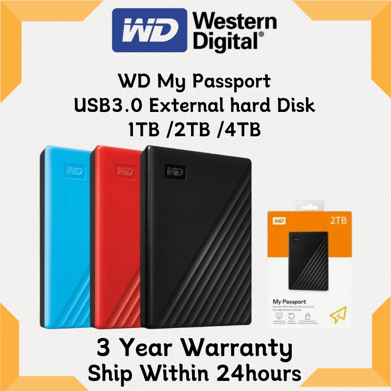【Ready Stock】WD My Passport External Hard Disk 2.5'' HDD 1TB/2TB/4TB ...