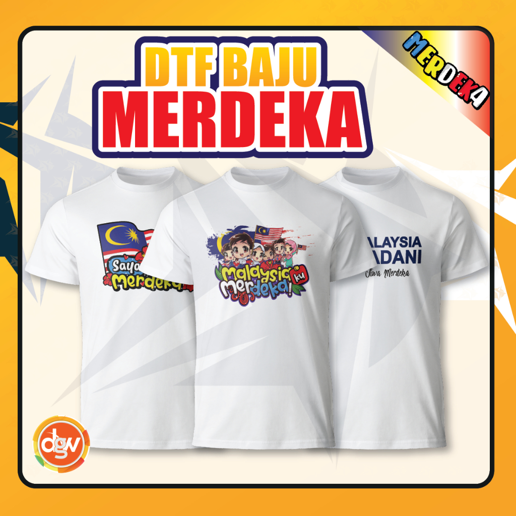 Sticker iron baju Tema Merdeka, Sticker baju DTF | Shopee Malaysia