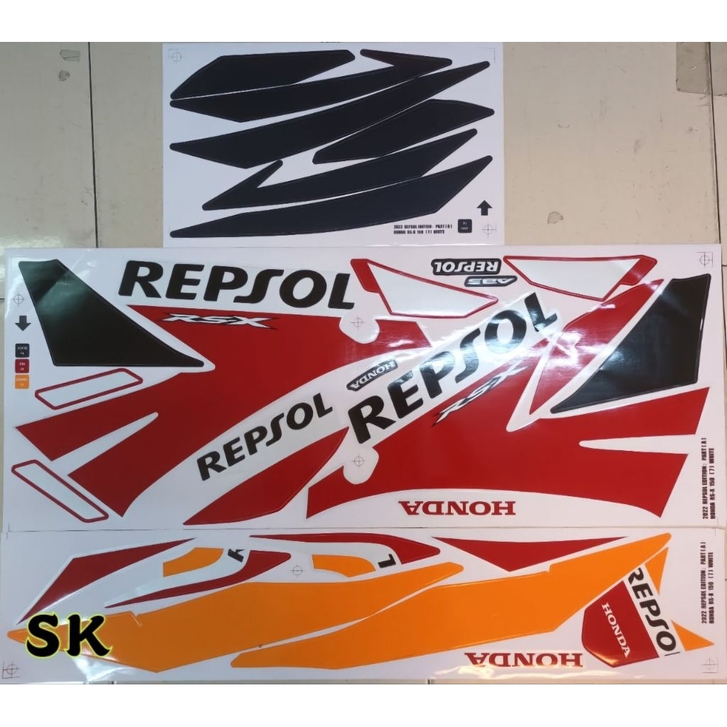 HONDA RSX150 RSX 150 REPSOL EDITION 2022 (7) STRIPE BODY STICKER (READY ...