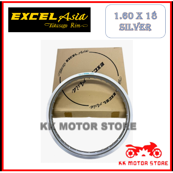 ( 100% ORIGINAL !!! ) TAKASAGO EXCEL ASIA ALLOY RIM 1.60 X 18 SILVER ...