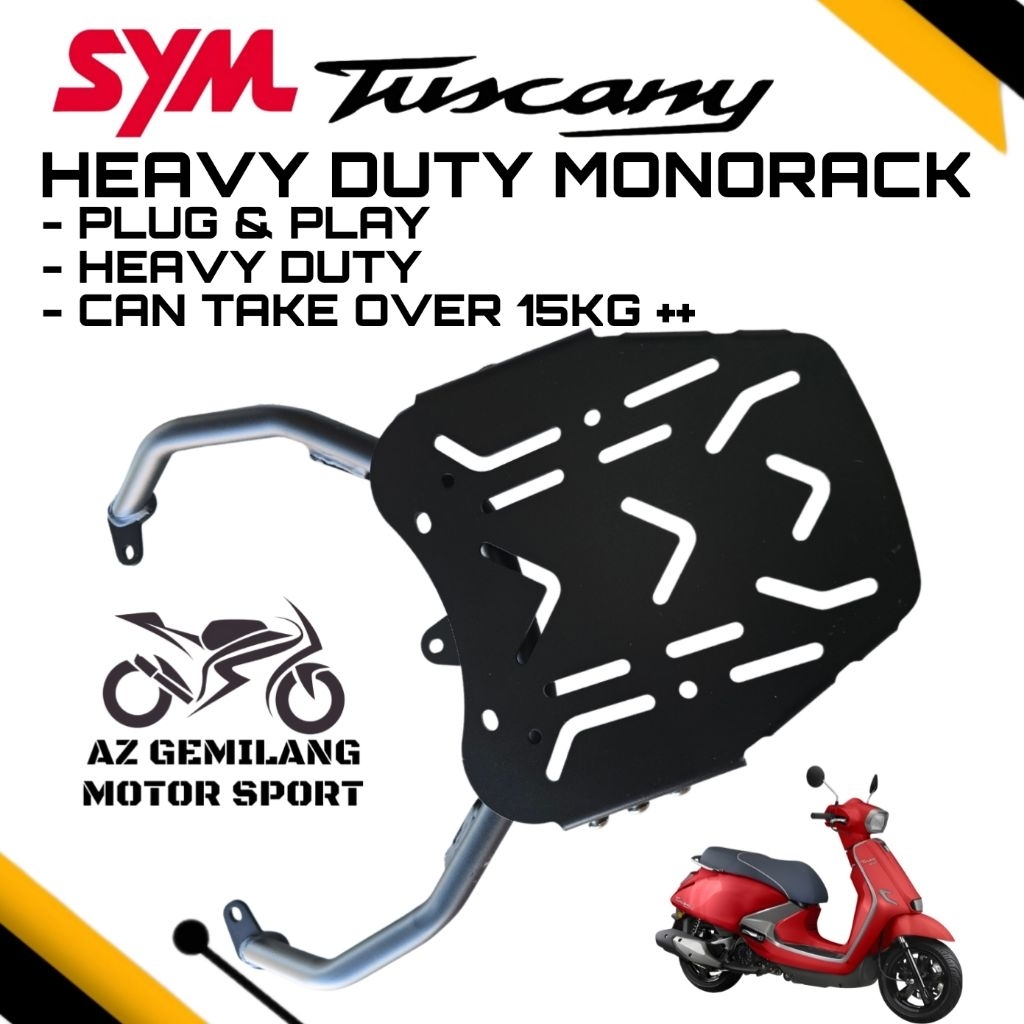 SYM TUSCANY 150 TUSCANY150 HIGH QUALITY RACK MONORACK TOP BOX ...