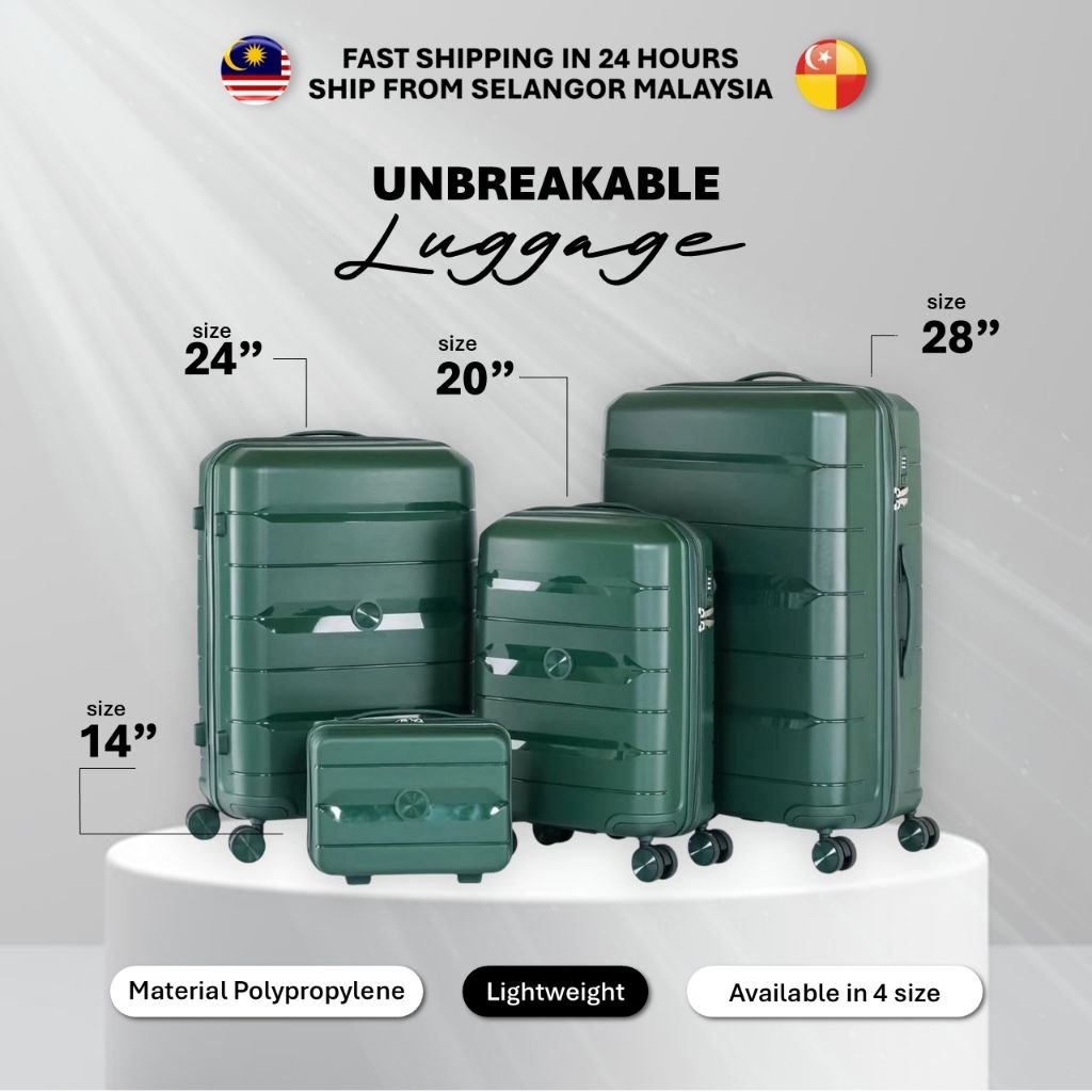 Polypropylene Unbreakable Luggage Set 14inch 20inch 24inch 28inch ...