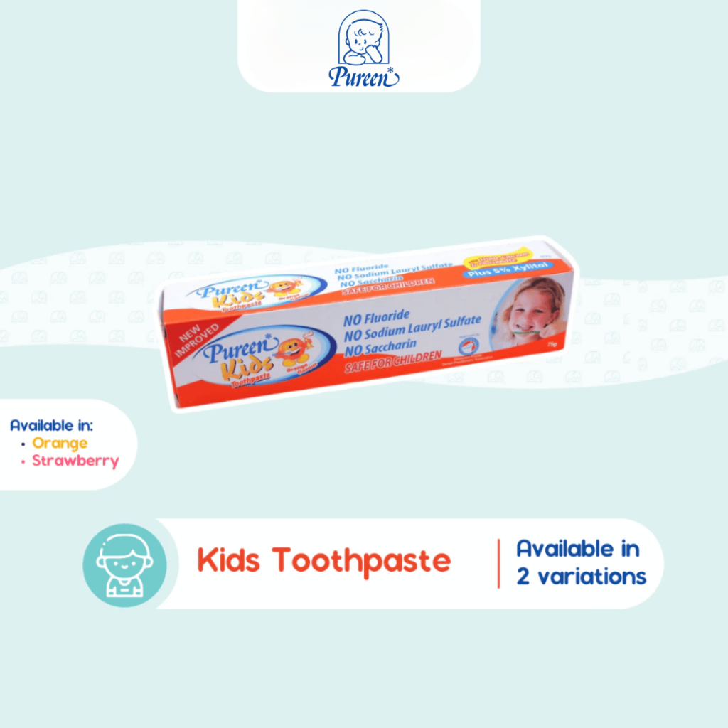 PUREEN KIDS TOOTHPASTE FLOURIDE FREE ORANGE 40G | Shopee Malaysia