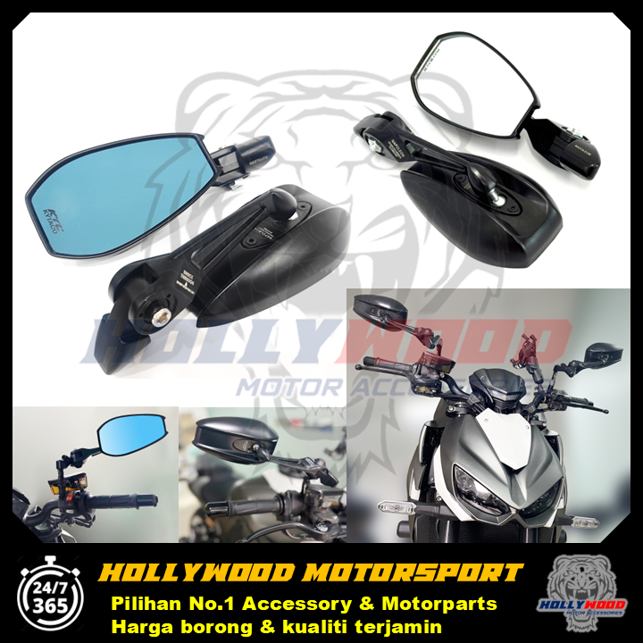 UNIVERSAL SIDE MIRROR NAPOLEON ALUMINIUM ALLOY FULL CNC ANTI-GLARE BLUE ...