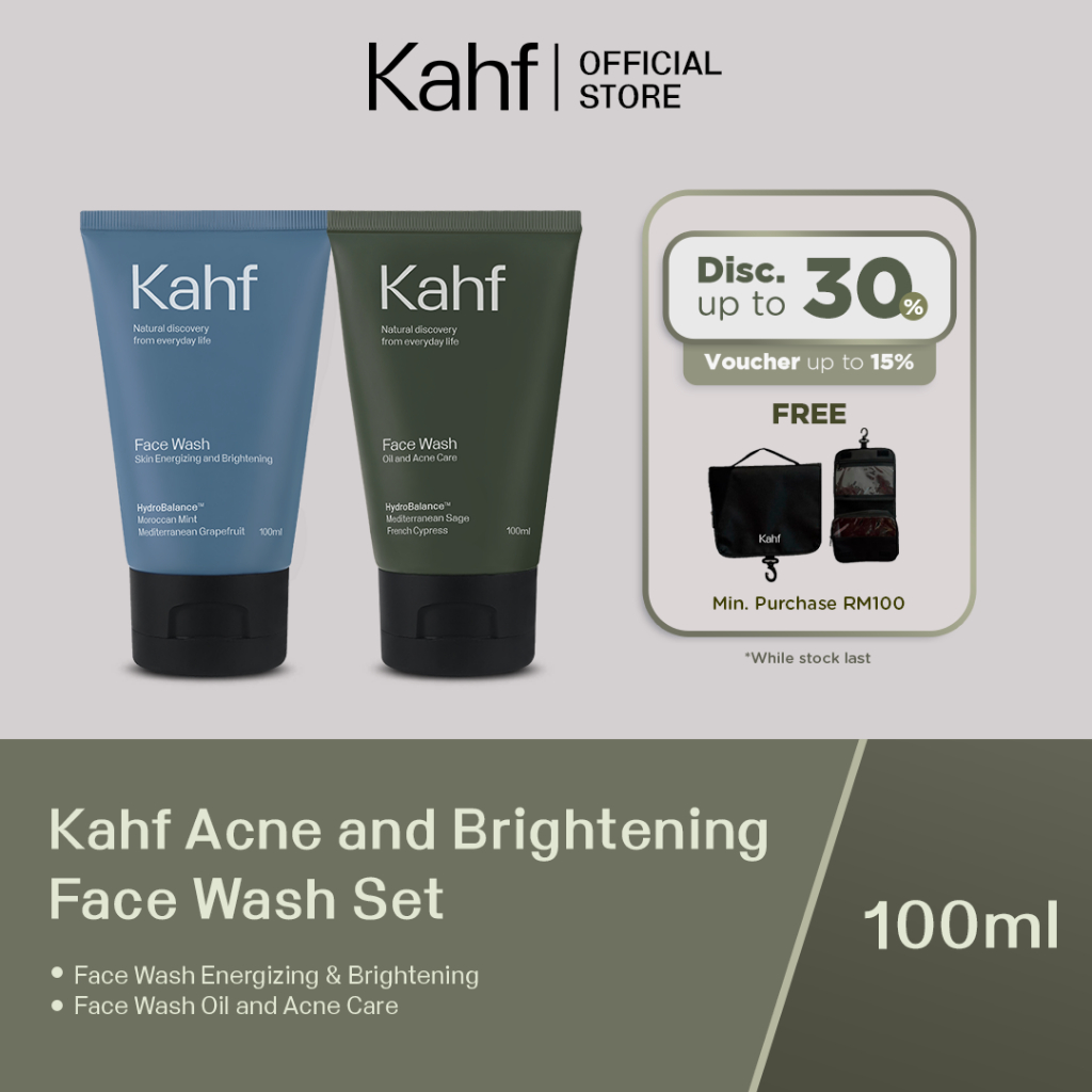 Kahf Acne and Brightening Face Wash Set - Kahf Oil and Acne Care + Skin ...
