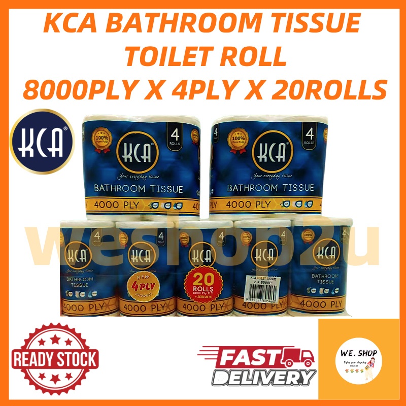(NEW &LIVE) [100% Pure Pulp] KCA Bathroom Tissue Toilet Roll 8000 Ply x ...