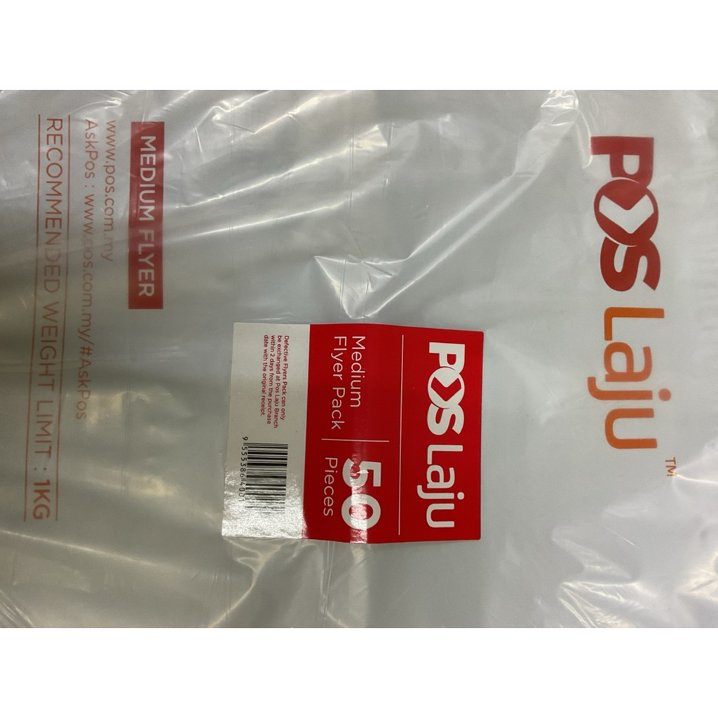 Plastik flyer (m) medium pos laju( 50 pcs ) | Shopee Malaysia