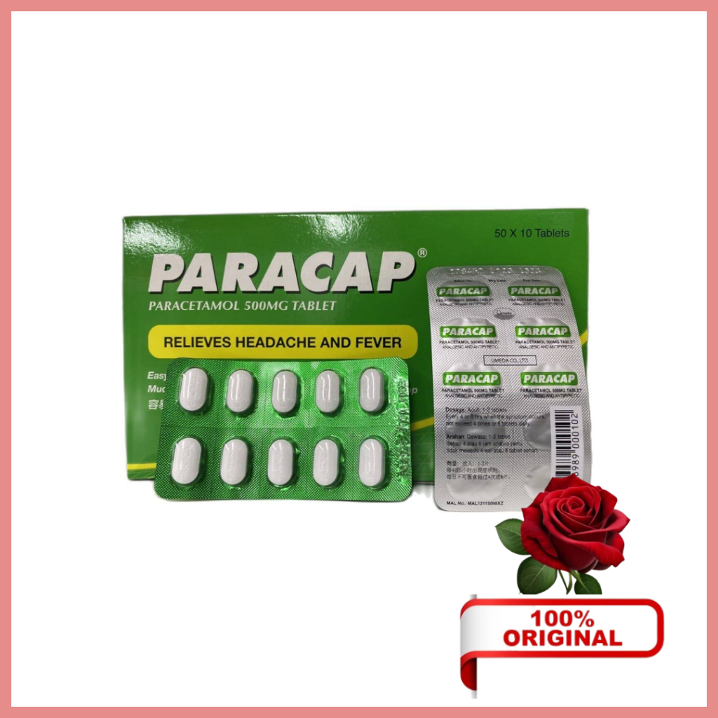 PARACAP Paracetamol 500mg Tablet – 1 Strip (10 Biji) | Ubat Demam & Sakit Kepala | Shopee Malaysia