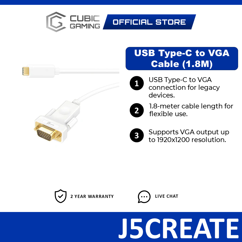 J5 Create USB-C Cable Series | HDMI / VGA / Power Delivery | Shopee ...