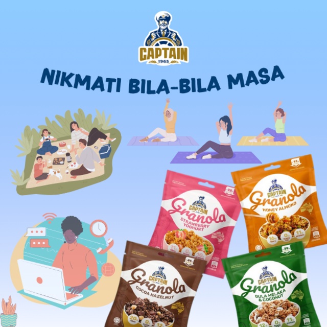Captain Oats Granola (40g x 4 Sachets) | Shopee Malaysia