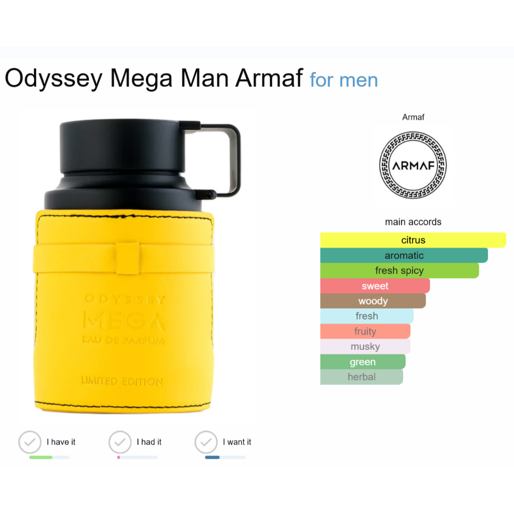 Odyssey Mega Man Armaf for men | Shopee Malaysia