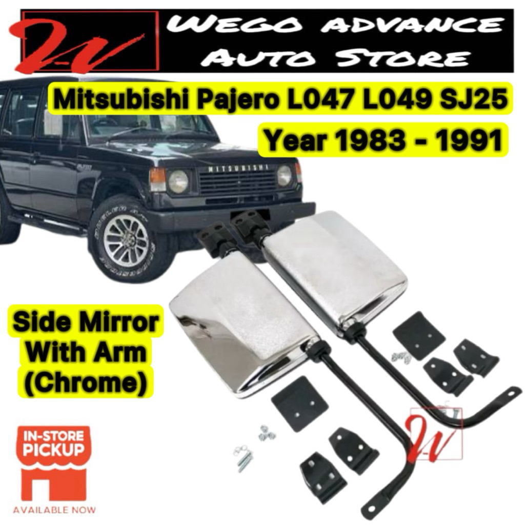 Mitsubishi Pajero LO Series SJ25 LO47 LO49 L047 L049 Chrome Side Mirror ...