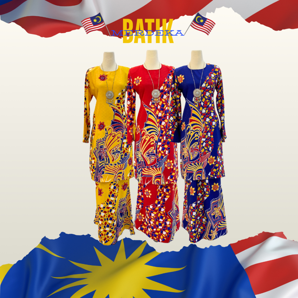 NEW DESIGN FOR MERDEKA !! KURUNG BATIK MERDEKA IN 3 COLOUR BY MOFF | Shopee Malaysia