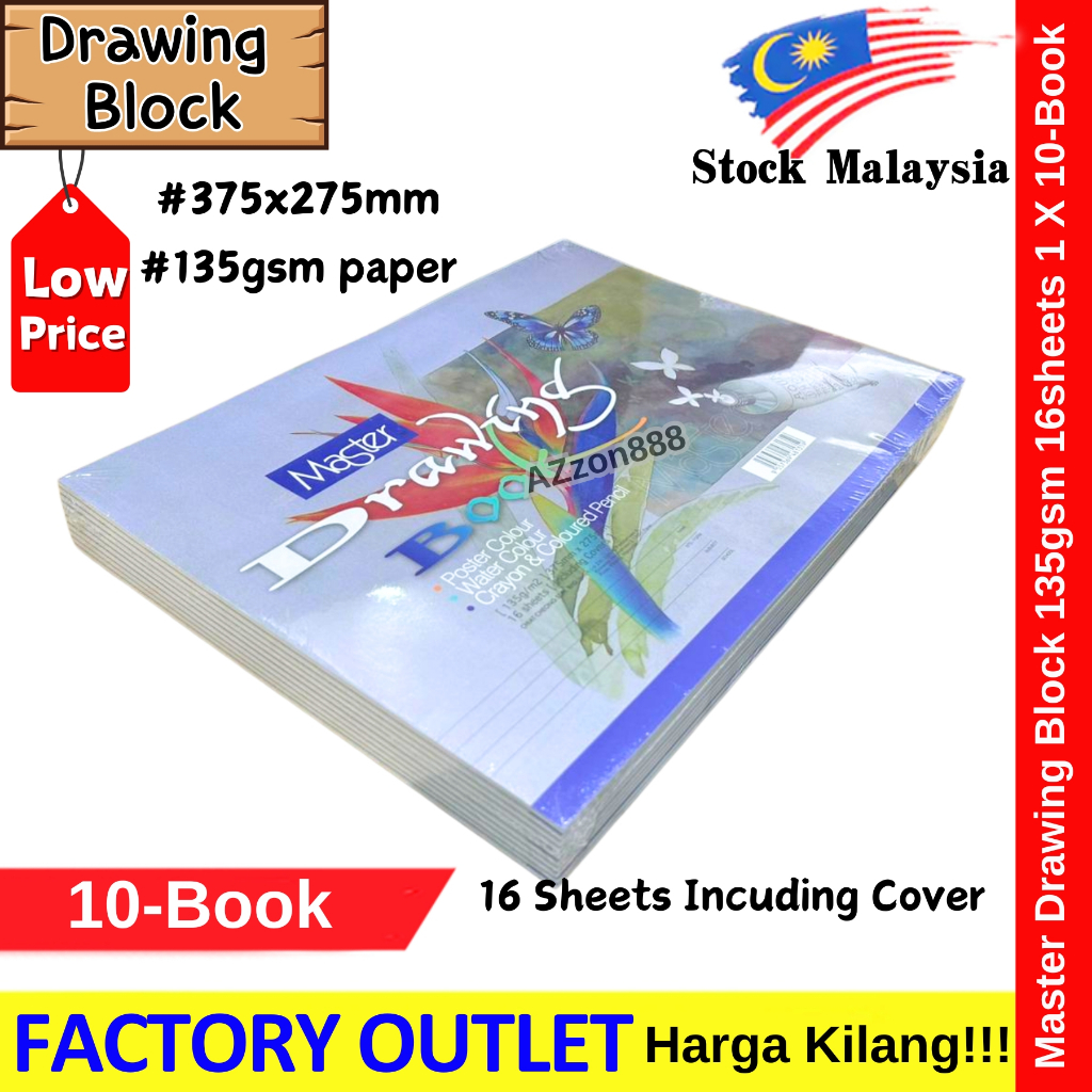 【10-Book】135gsm Drawing Block Buku Lukisan 图画簿 | Shopee Malaysia
