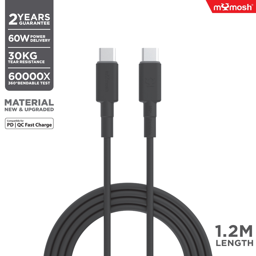 Mymosh USB-C To USB-C PD & QC Fast Charging Cable (60W/1.2M) | Shopee ...