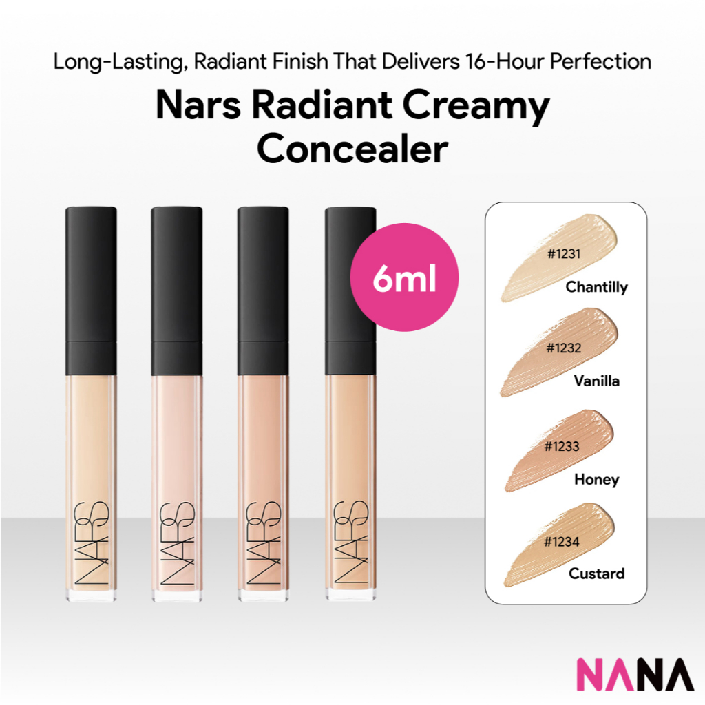 NARS Radiant Creamy Concealer 6ml [#1231 Chantilly, #1232 Vanilla, #1233 Honey, #1234 Custard ...