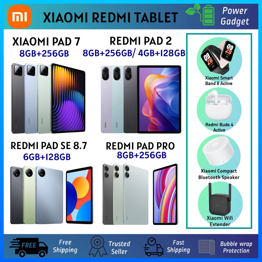 [New] Redmi Pad 2 4G/ WiFi [8GB+256GB] | Redmi Pad SE [6GB+128GB ...