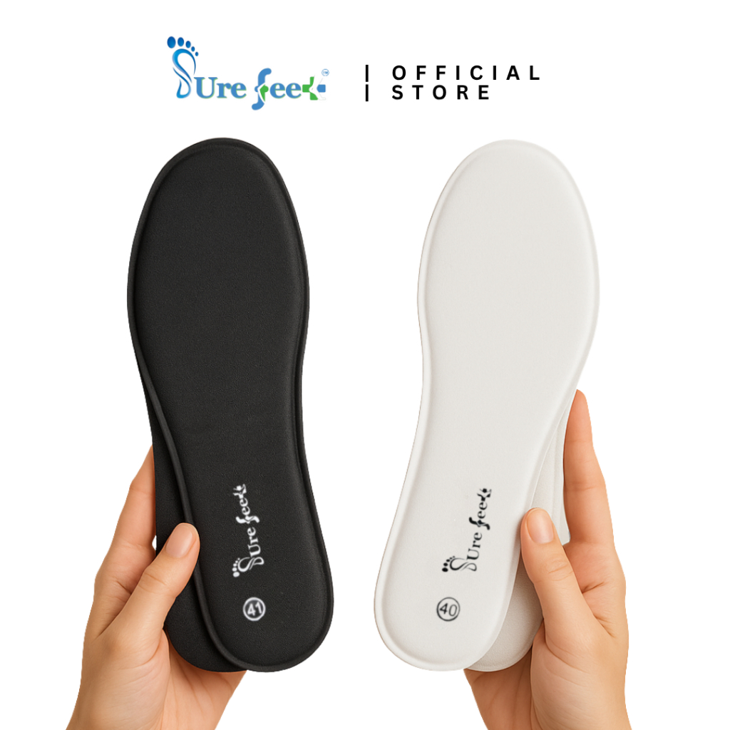 SURE FEET Memory Foam Insoles | Color Black & White | Shopee Malaysia