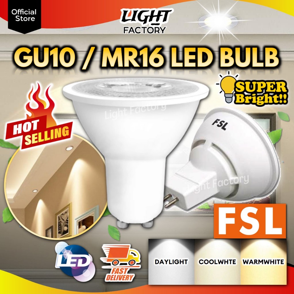 [PREMIUM] FSL GU10/MR16 LED Bulb 5W 7W 10W Spot Light Eyeball Bulb Eye ...