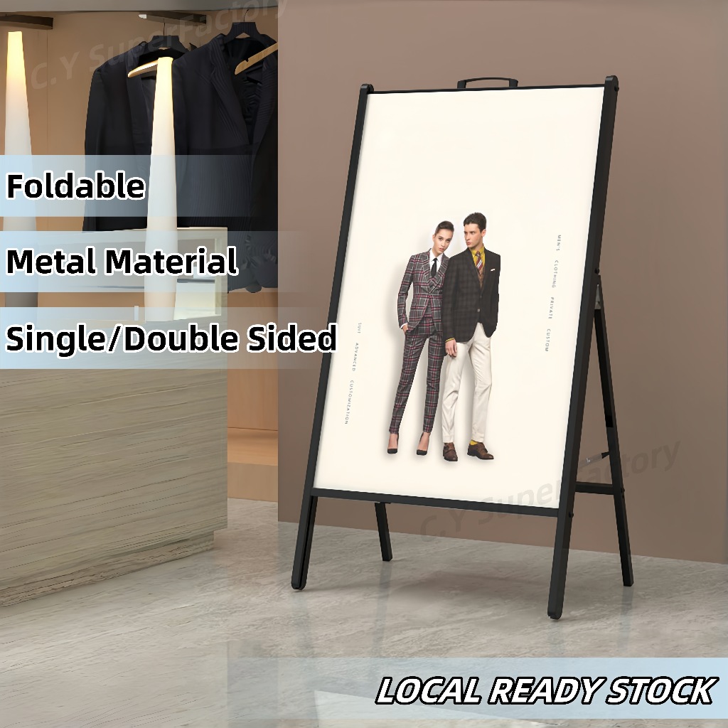 Signboard Poster Stand Welcome Board A Frame Sidewalk Sign Heavy Iron ...