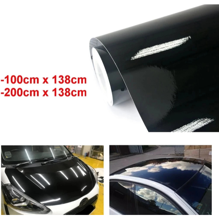 Glossy Black Bonnet Hood Sticker Vinyl Wrapping Car Body Stickers ...