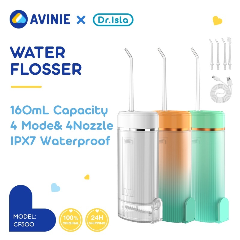 AVINIE Portable Electric Water Floss Teeth Cleaner 水牙线冲牙器 - White/Pink ...