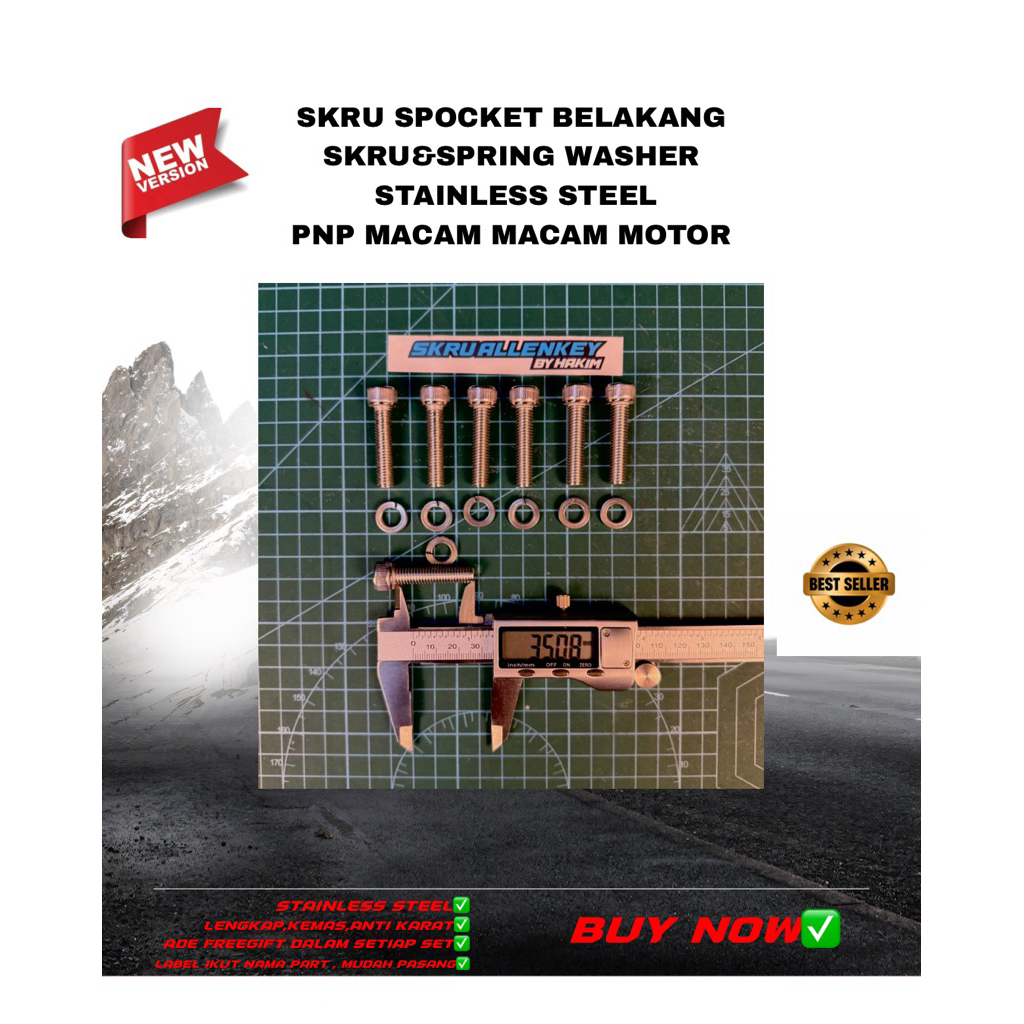 skru spocket allenkey stainless steel UNIVERSAL - [skru allenkey by Hakim] | Shopee Malaysia