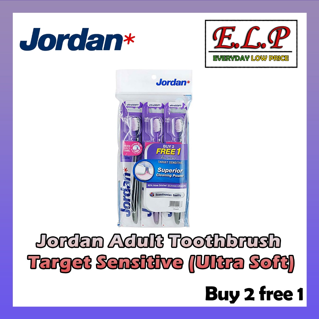 Jordan Adult Toothbrush Target Sensitive Pack B2F1 (Ultra Soft ...